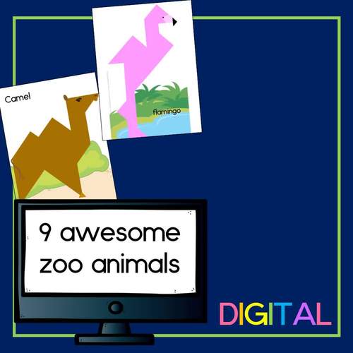 Zoo Animal Printable & Digital Tangrams Congruent 2D Shapes Math Puzzles