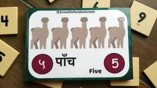 Hindi Numbers | Hindi Ginti | Hindi 1-20 Counting Flash Cards Printable