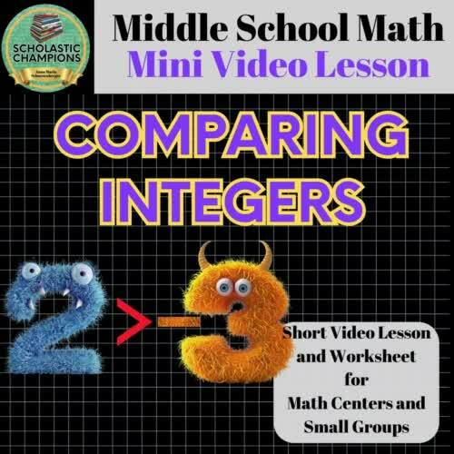 COMPARING INTEGERS * MINI Video Class Lesson for Middle School Math