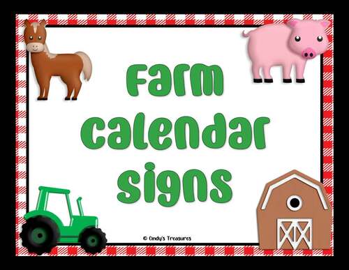Farm Calendar Cards by Cindy's Treasures | TPT