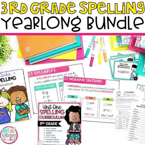 Spelling Curriculum: Unit 3 THIRD GRADE by Not So Wimpy Teacher | TpT
