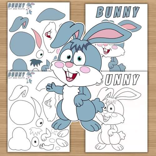 Bunny Craft | Cut and Paste Spring Animal Activity for Kids | Easter Craft