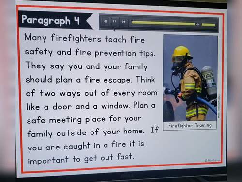 Fire Safety Reading Comprehension Passage with Audio Read Aloud | TPT