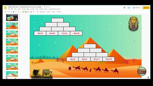 Combining Like Terms Pyramid Digital and printable Activity by All in a ...