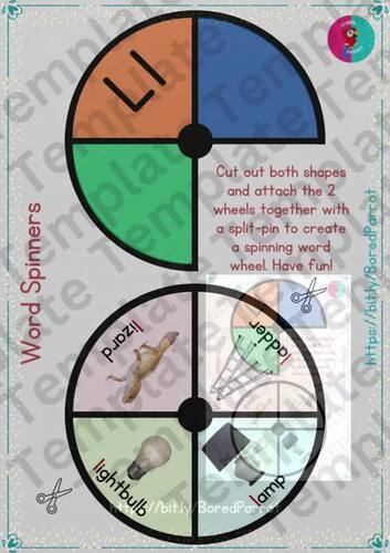 Vocab Word Spinners for Kindergarten. Letter L by Bored Parrot | TPT