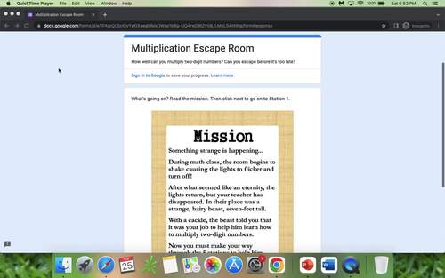 Multiplication Escape Room 2-Digit by 2-Digit (Digital or Paper)
