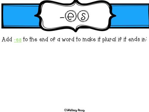 GRAMMAR: Inflectional Ending -es/Plural Nouns Interactive ELA & Reading