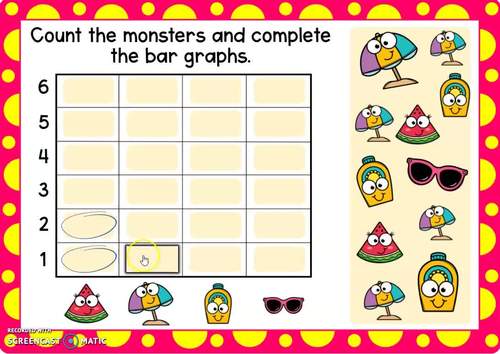 Building and Reading Bar Graphs Boom Cards™ Distance Learning Summer
