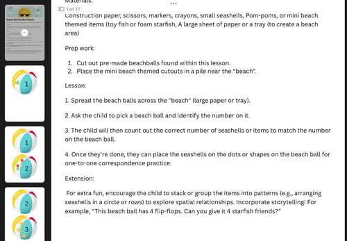 Beach Ball Number Match by Lightning Bug Learning | TPT