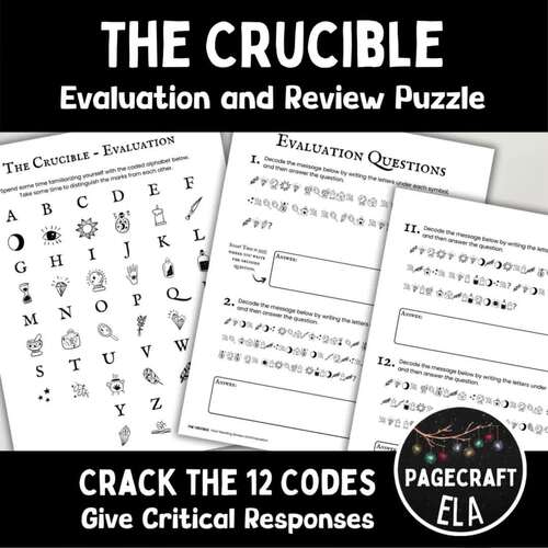 The Crucible by Arthur Miller Post-Reading Review and Evaluation Puzzle