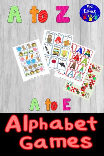 A to Z Initial Sounds - 26 Games / 17 Types of Games BUNDLE by Miss Esther