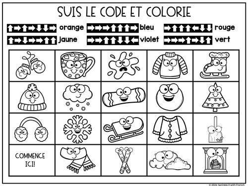 French Winter Coding Activities | Les activités de codage de l'hiver