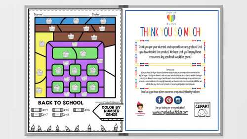 NO PREP Back to School Color By Number Sense | TPT