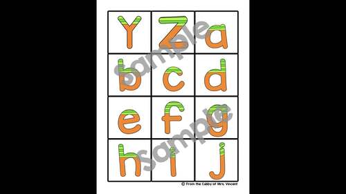 Pumpkin Uppercase and Lowercase Letters Flip and Match Low Prep | TPT