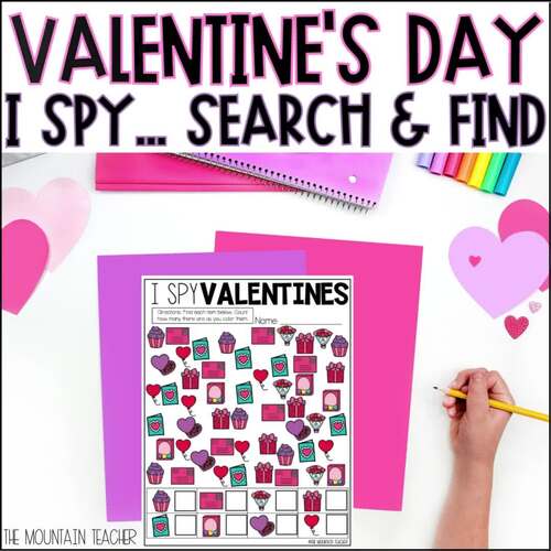 Valentine's Day I Spy Search and Find Counting Activity for Pre K ...