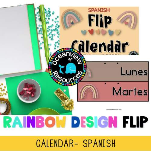 Perpetual Flip Calendars -dates, months, years - RAINBOW DESIGN-SPANISH