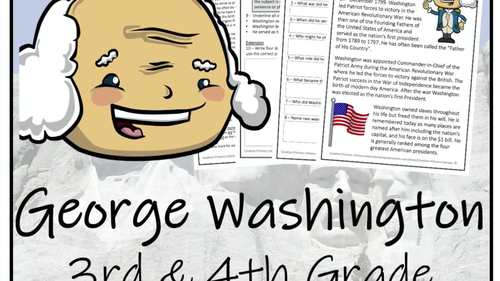 George Washington Close Reading Comprehension Activity | 3rd Grade ...