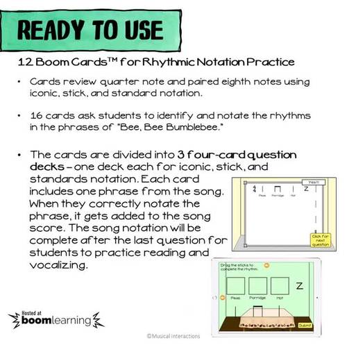 Build-a-Song Rhythm Edition "Peas Porridge Hot" Distance Learning Boom ...