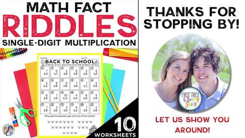 Multiplication Math Fact Riddles Worksheets Jokes - #4thSale | TPT