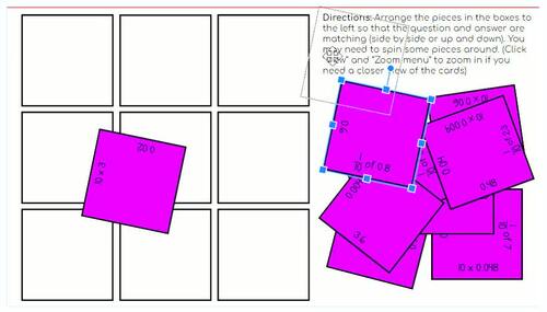 Differentiated Decimal Place Value x10 & 1/10 of Tarsia Matching Puzzle ...