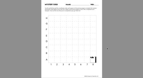 Mystery Grid Art Sub Lesson - Great for Middle, High School Art Sub Plan