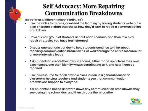 Self Advocacy & Communication Repair Strategies More Scenarios for Deaf HOH