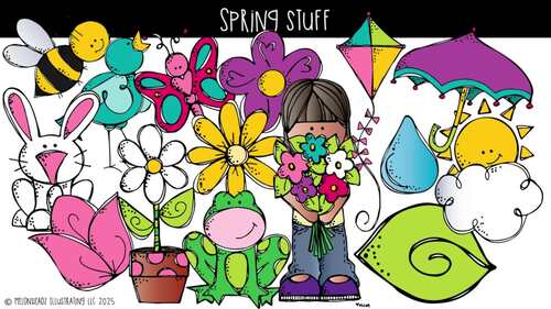 Spring Stuff clip art, flower, bunny COMBO PACK by Melonheadz Clipart