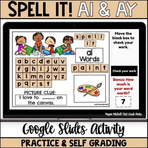 Digital Decode & Spell LONG VOWEL BUNDLE Google Slides by First Grade Roars