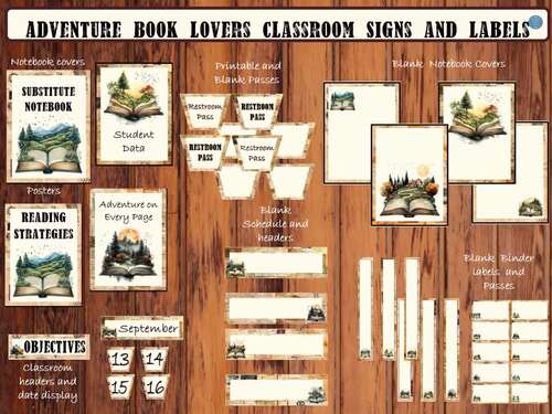 Adventure Classroom Signs, Posters, and Labels for Middle or High School