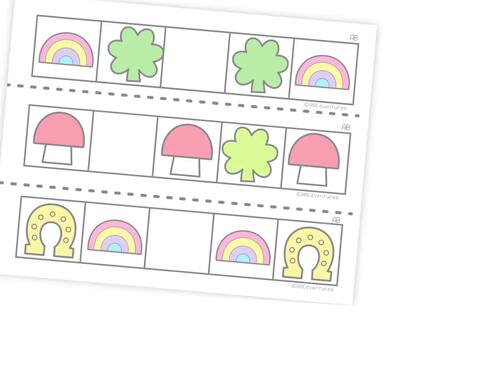 St. Patrick's Day Pattern Recognition Preschool Kindergarten Center TK ...