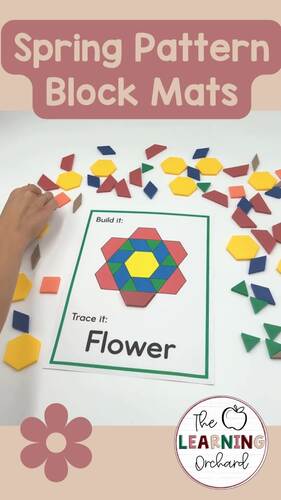 NO PREP Spring Pattern Block Mats for Fine Motor Skills in March, April ...