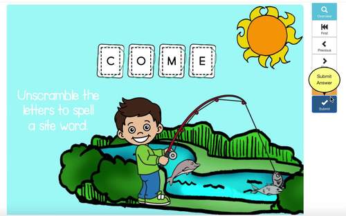 Kindergarten Site Words Boom Cards™ Unscramble the Site Words | TPT