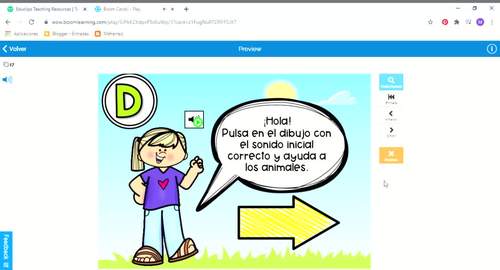 BOOM CARDS Letra D | Sonidos iniciales del alfabeto | Alphabet in Spanish