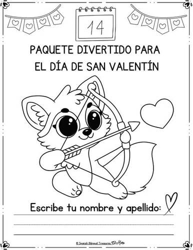 Spanish Valentines Day Fun Packet for Kindergarten by Alma Almazan