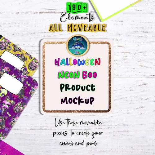 Halloween Neon MOVEABLE Product Mockup TpT Seller by Teach Elite
