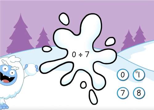 Winter Division Fact Fluency Practice Digital Math Boom Cards | TPT