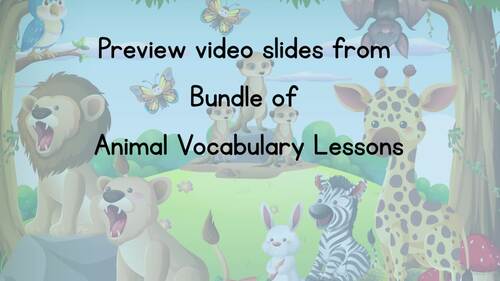 Bundle of Animal Vocabulary Lessons by Ms. Kristen Time | TPT