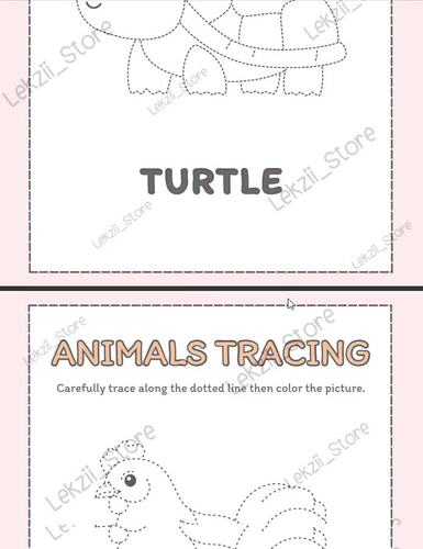 Animals tracing and coloring books for kids,prek,kindergarden,homeschool