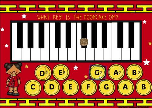 Lunar New Year Music Piano Key Name All Keys Digital Task Cards on Boom ...