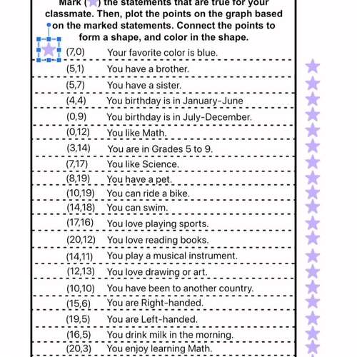 Back to School Math Graph of Interview a Classmate Activities | Get to ...
