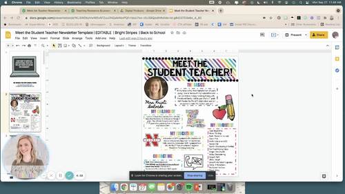 Meet the Student Teacher Newsletter Template- EDITABLE- Bright | TPT