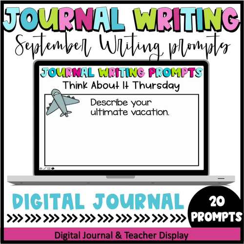 September Digital Journal Writing Prompts by Faithfully Elementary