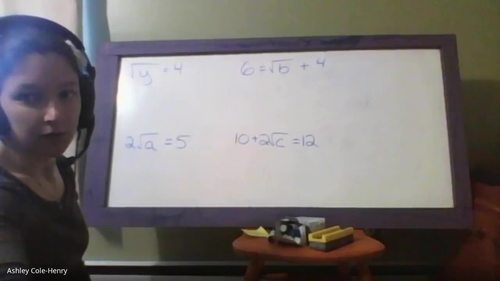 Solving Square Root Equations Distance Learning Video | TpT