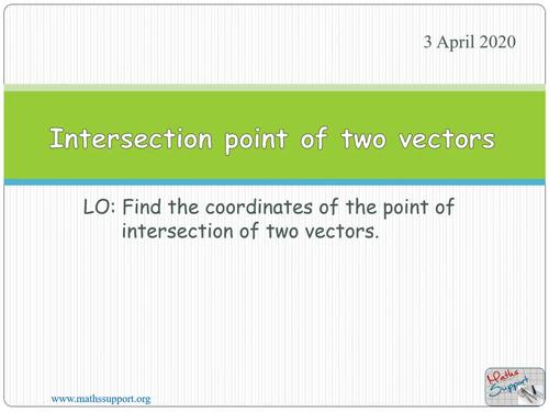 Intersecting vectors by Maths Support Centre | TPT