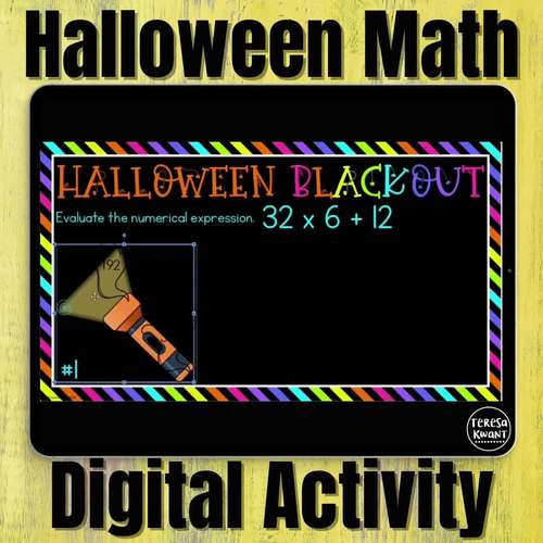 Halloween Math Activity 5th Grade Evaluating Expressions | Distance ...