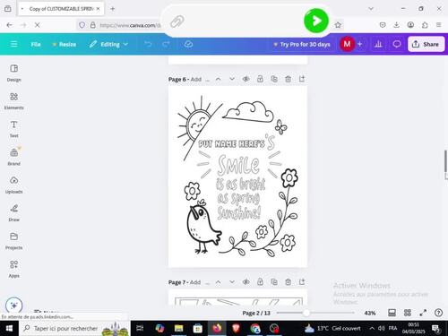 CUSTOMIZABLE SPRING NAME COLORING PAGES WITH QUOTES - CLASSROOM READY