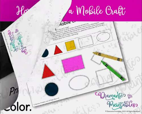 Shapes Printable Mobile Craft | Scissor Skills, Fine Motor Skills