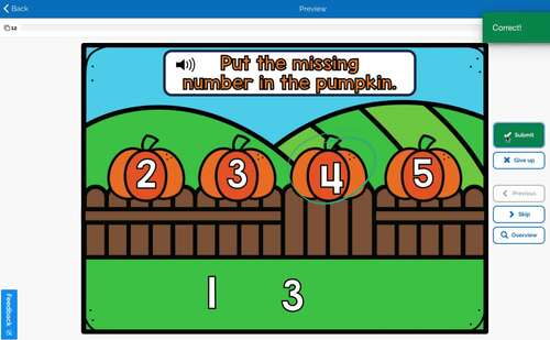 Fall Pumpkins Number Order Ordering Sequencing Numbers 0-5 Boom Cards