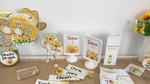 Sunflower Back to School, Open House & Meet the Teacher + Bulletin Board