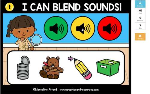PHONEME BLENDING CVC WORDS PHONEMIC AWARENESS BOOM CARDS DISTANCE LEARNING